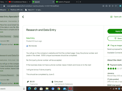 Research and Data Entry | Upwork