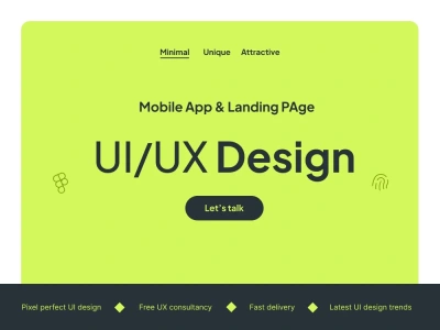 Clean, simple, minimal UI design and UX for your mobile app/landing ...