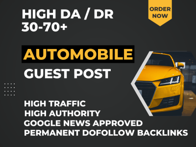 Automotive and Automobile Guest Post with High Authority Backlink | Upwork