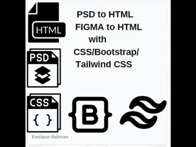 Figma and PSD files converted in html/css/bootstrap/tailwind | Upwork