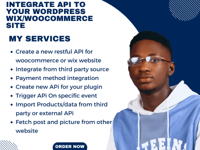 The option to create/integrate API to your Wordpress Wix/Woocommerce site | Upwork