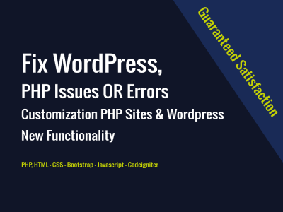 Fix WordPress problems, php errors, issues and customization | Upwork