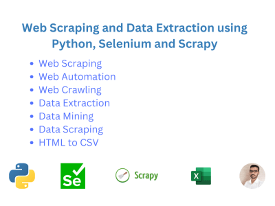 Web Scraping, Data Extraction using Python, Selenium and Scrapy service | Upwork