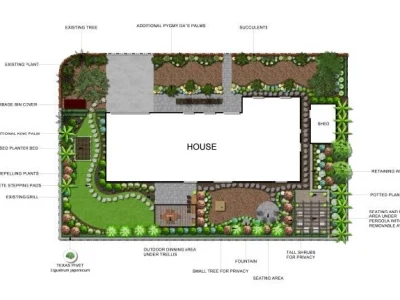 2D sketch of your backyard or desired area to be designed | Upwork