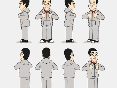Your cartoon character illustrated at multiple angles | Upwork