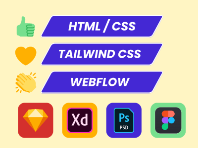 Figma XD to HTML Webflow and Tailwind css | Upwork