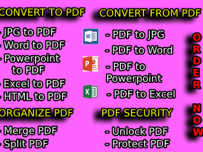 Converted PDF to word, PowerPoint, excel, JPG within 10 hours | Upwork