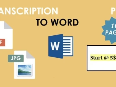 A PDF or scanned document converted to MS word or Excel upto 2 pages ...
