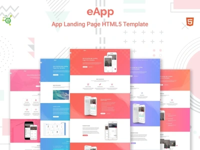 An amazing clean eApp - 5 in 1 App Landing Page for your business | Upwork