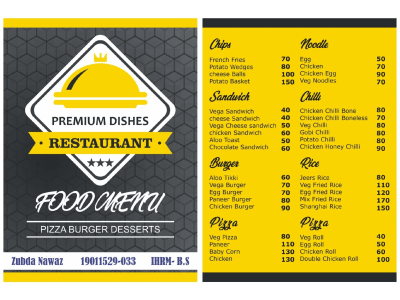 An amazing menu card for your business | Upwork