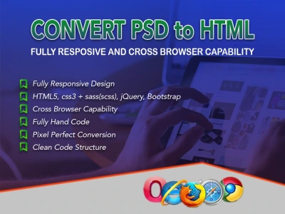 A fully responsive PSD/XD/FIGMA to HTML/CSS | Upwork
