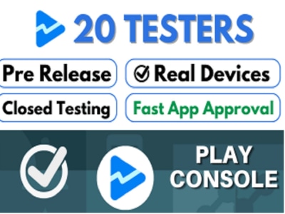 20 close app tester for 14 days close and pre release testing | Upwork
