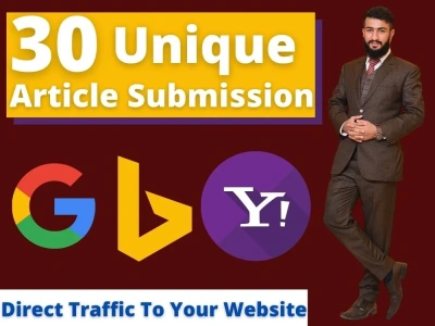 30 unique article submission with high quality da pa backlinks | Upwork