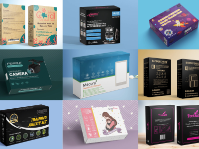 A minimalistic box packaging design, mailer box, product box and 3d ...