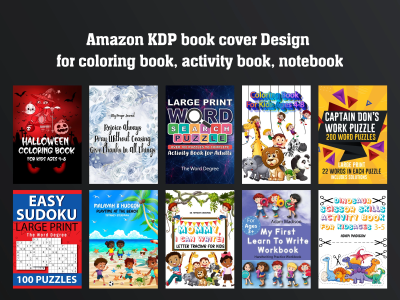 Amazon KDP book cover Design for coloring book, activity book, notebook ...