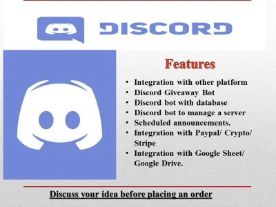 A custom discord bot for your discord server | Upwork