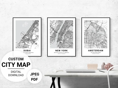 A custom city map poster. Vector file. High resolution. | Upwork