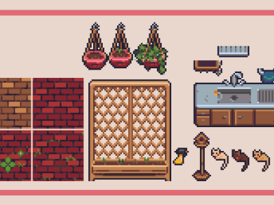 A pixel art tileset for your game with small medium and large tiles ...
