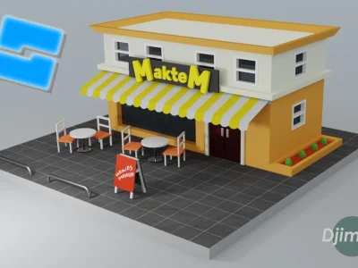 3d model cartoon style or low poly miniature building for your Roblox ...