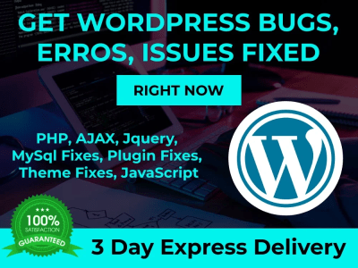 WordPress bugs fixed, Plugin bugs Fixes, Theme bugs Fixes, 404 Erros, etc. | Upwork