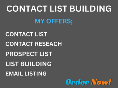 Contact list building, data mining, prospect list, email list | Upwork