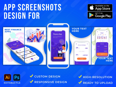 8 compelling app screenshots design for app store or play store | Upwork