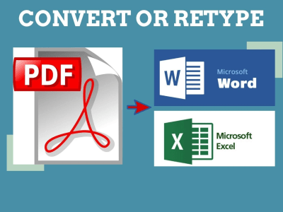 Convert, Retype PDF/Screenshot/Image/Non-editable file to MS-Word/MS-Excel | Upwork