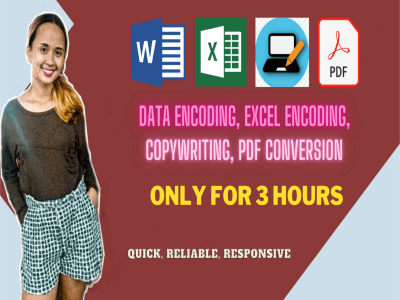 A 3 hour of word encoding, copy-pasting, excel encoding, pdf conversion. | Upwork