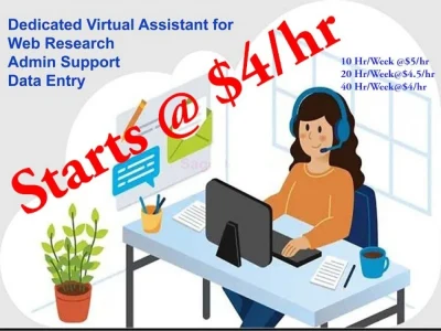 Virtual assistant, product listing, data entry, cleaning for 5-40 hours ...