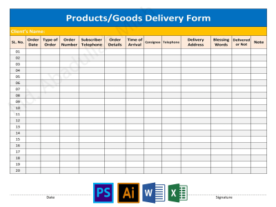 A latest, modern, professional delivery form and notes | Upwork