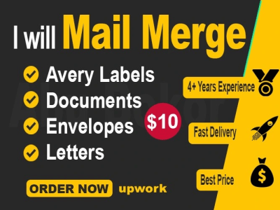 Mail Merge for Mailing Labels, Letters, Envelopes, documents | Upwork