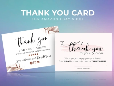 A premium amazon insert card or package insert amazon thank you card ...