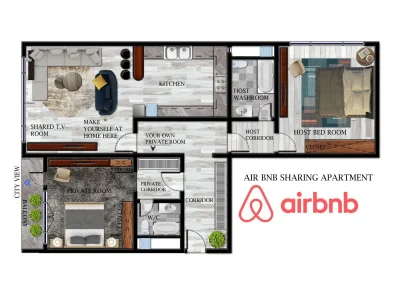 Professional & Realistic floor plan for your Airbnb listing | Upwork