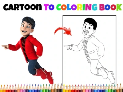 Cartoon characters to coloring book pages for amazon kindle book | Upwork