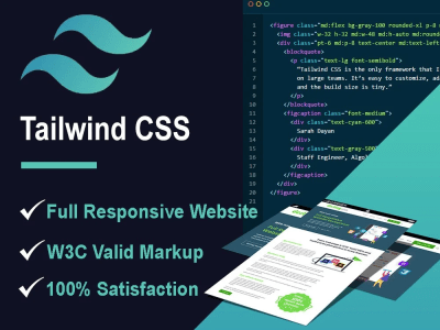 PSD, XD, Figma, Invision to Tailwind CSS and Responsive HTML | Upwork