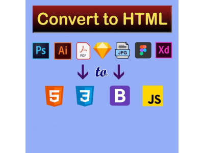 PSD/XD/Figma/AI/PDF/JPG to fully responsive HTML/CSS/Bootstrap ...