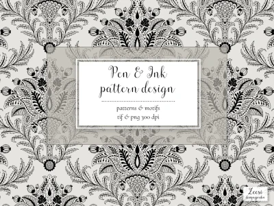A finely detailed Pen & Ink Pattern Design | Upwork