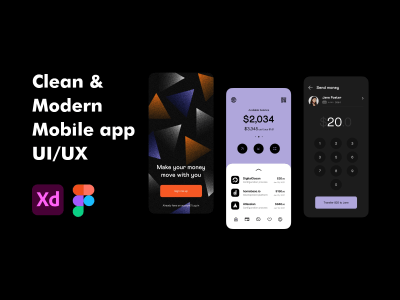 A clean and modern UI UX design for mobile app | Upwork