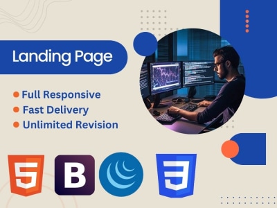 Html css jquery bootsrapp responsive landing page website design | Upwork