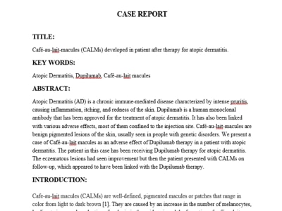A detailed medical case report and literature review. | Upwork