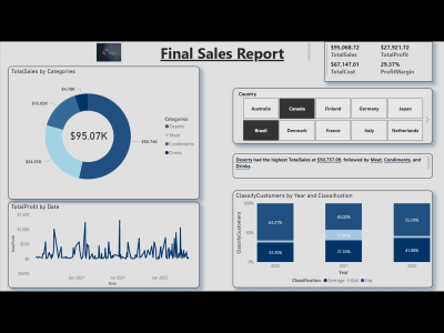 Power BI Dashboard with an outstanding design and features | Upwork