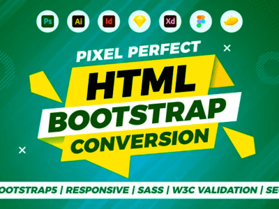 Responsive HTML/CSS/jquery developer, psd /XD/Figma to html5 bootstrap | Upwork