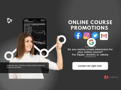 Your active online course promotion for your Thinkific, Udemy and Kajabi | Upwork