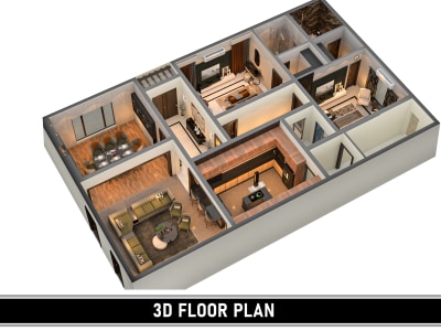 An amazing 3d floor plan renderings | Upwork