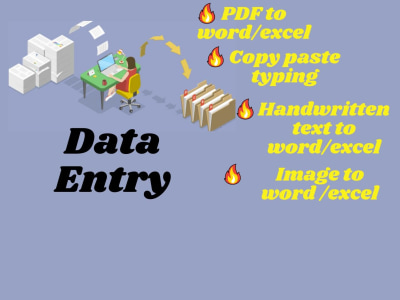 Fast data entry, copy paste job, manual typing, any file to Word or Excel | Upwork