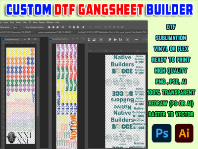 Custom DTF gang sheet ready to print or redraw raster to vector | Upwork
