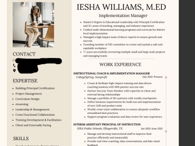 A transitioning teacher resume for a new career pathway! | Upwork