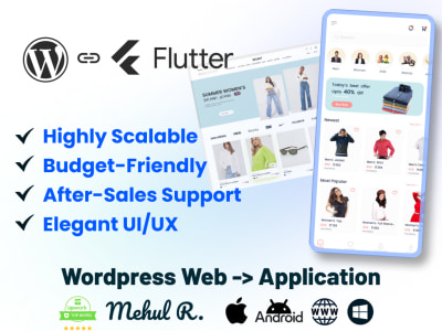 Scalable WordPress Website to Flutter Hybrid Application | Android/iOS /Web | Upwork