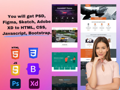 PSD to Wordpress, Figma, Invision, Sketch, Adobe XD To HTML, CSS ...