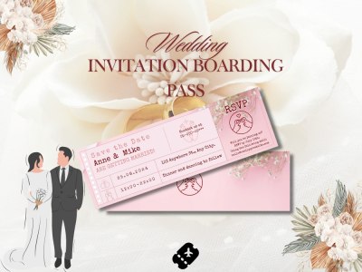 Destination wedding invitation boarding Pass Ticket | Upwork